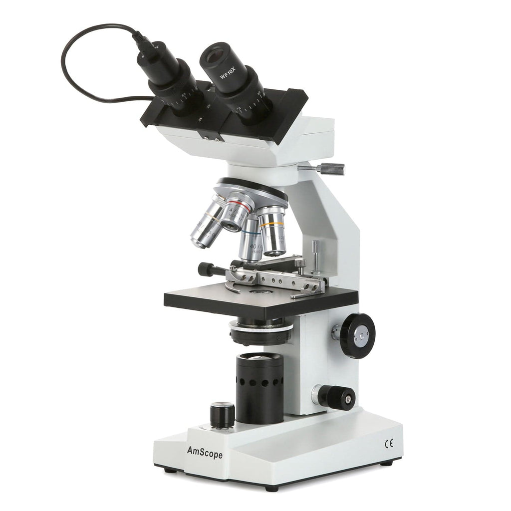AmScope B100 Series Biological Binocular Compound Microscope 40X-2000X ...