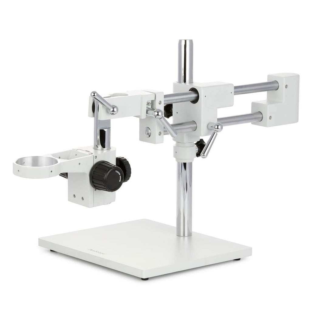 White Double Arm Boom Stand for Stereo Microscopes - Steel Arms, Tube ...