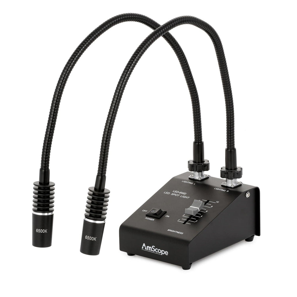 AmScope Powerful 6 Watt LED Dual Gooseneck Illuminator – AmScope EU