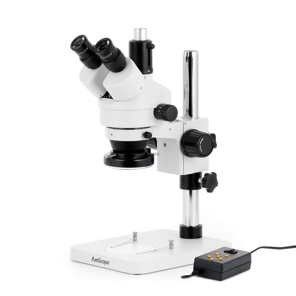 AmScope SM-1 Series Zoom Trinocular Stereo Microscope 3.5X-45X Magnifi ...