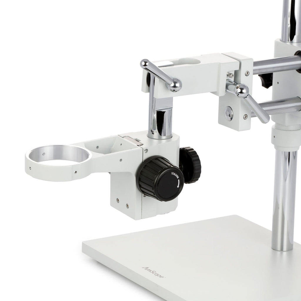 AmScope White Double Arm Boom Stand for Stereo Microscopes - Steel Arm ...