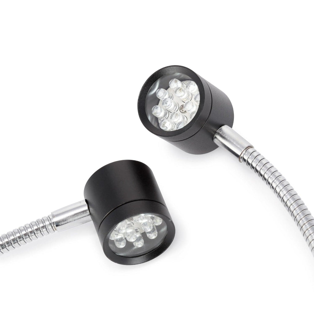 AmScope 8W LED Pillar Clamp Dual Gooseneck Illuminator for Stereo Micr ...