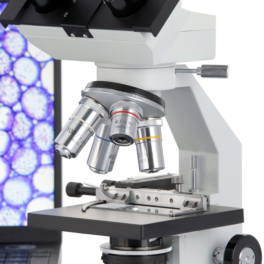 AmScope B100 Series Widefield Binocular LED Compound Microscope 40X-20 ...
