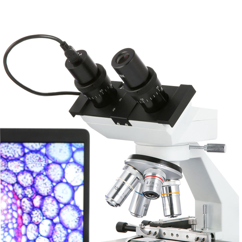 AmScope B100 Series Biological Binocular Compound Microscope 40X-2000X ...
