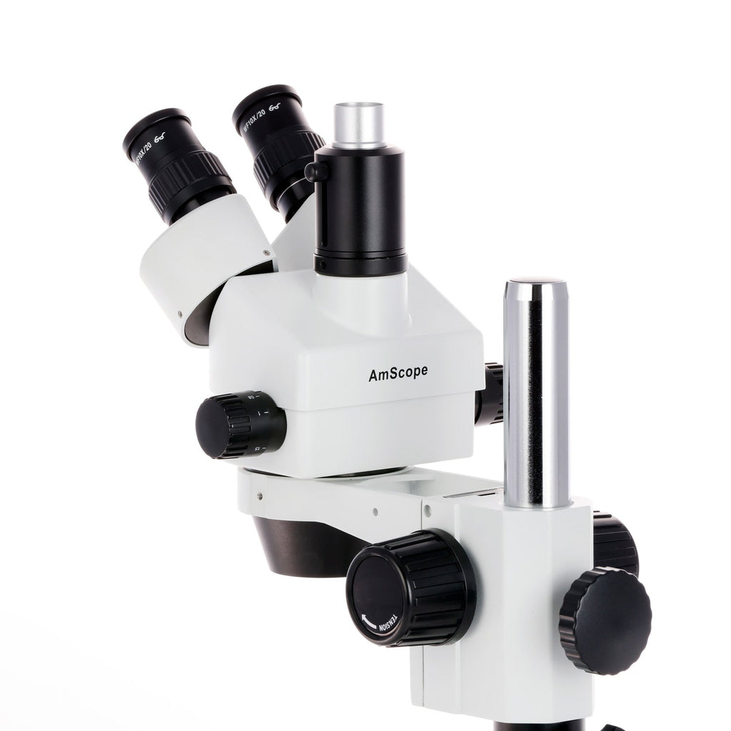 AmScope SM-1 Series Zoom Trinocular Stereo Microscope 3.5X-45X Magnifi ...