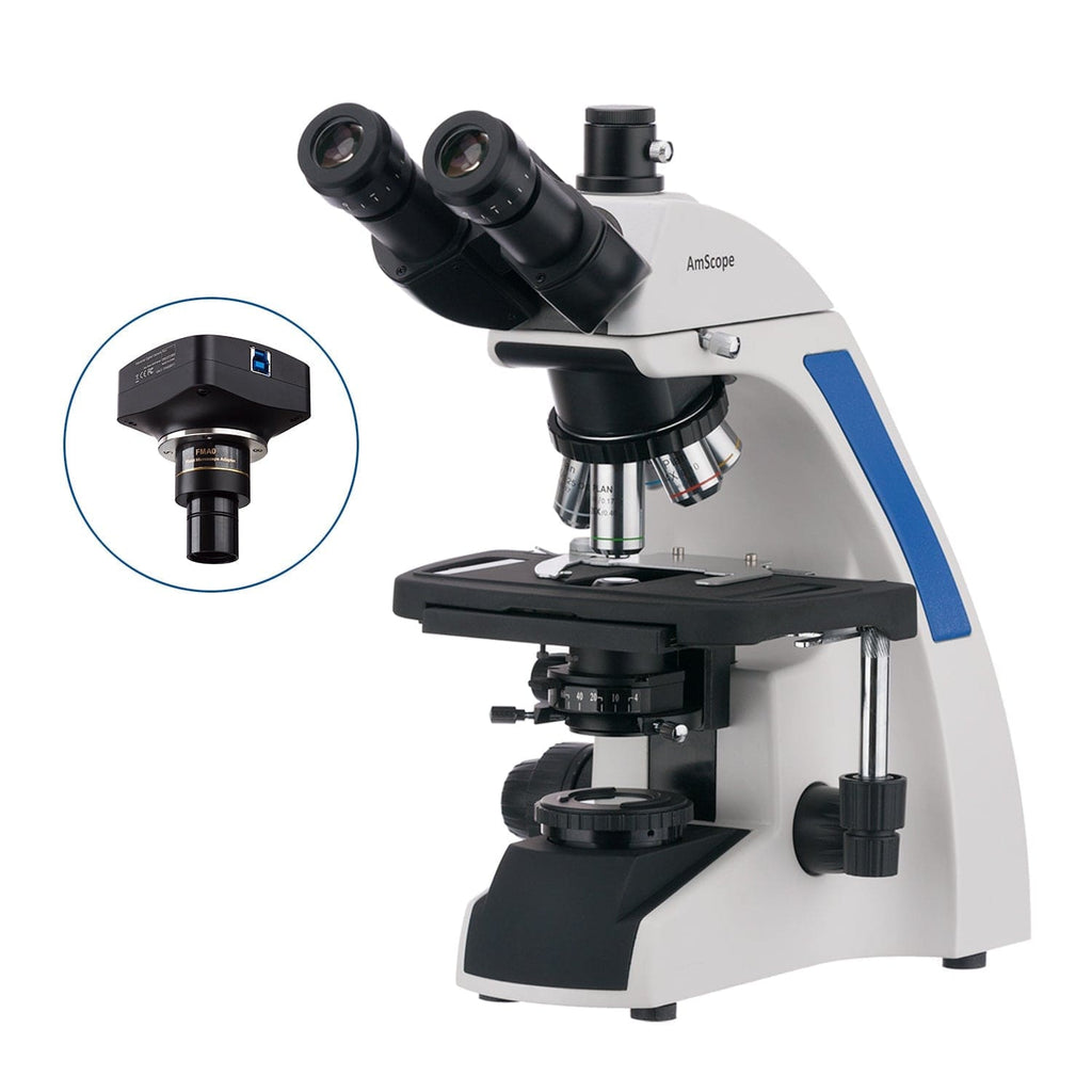 AmScope T720 Series Trinocular Compound Microscope 40X-2500X Magnifica ...