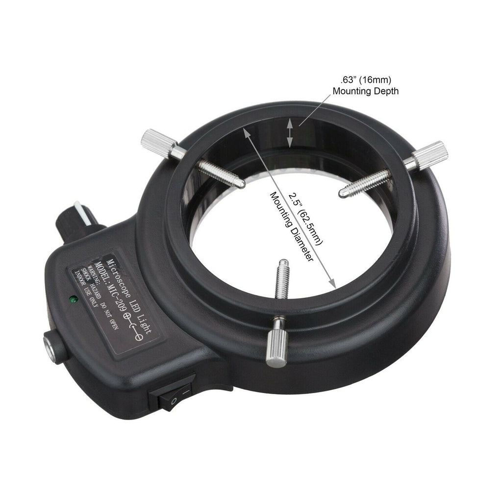 AmScope 144 LED Intensity-Adjustable Ring Light: Stereo Microscope Acc ...