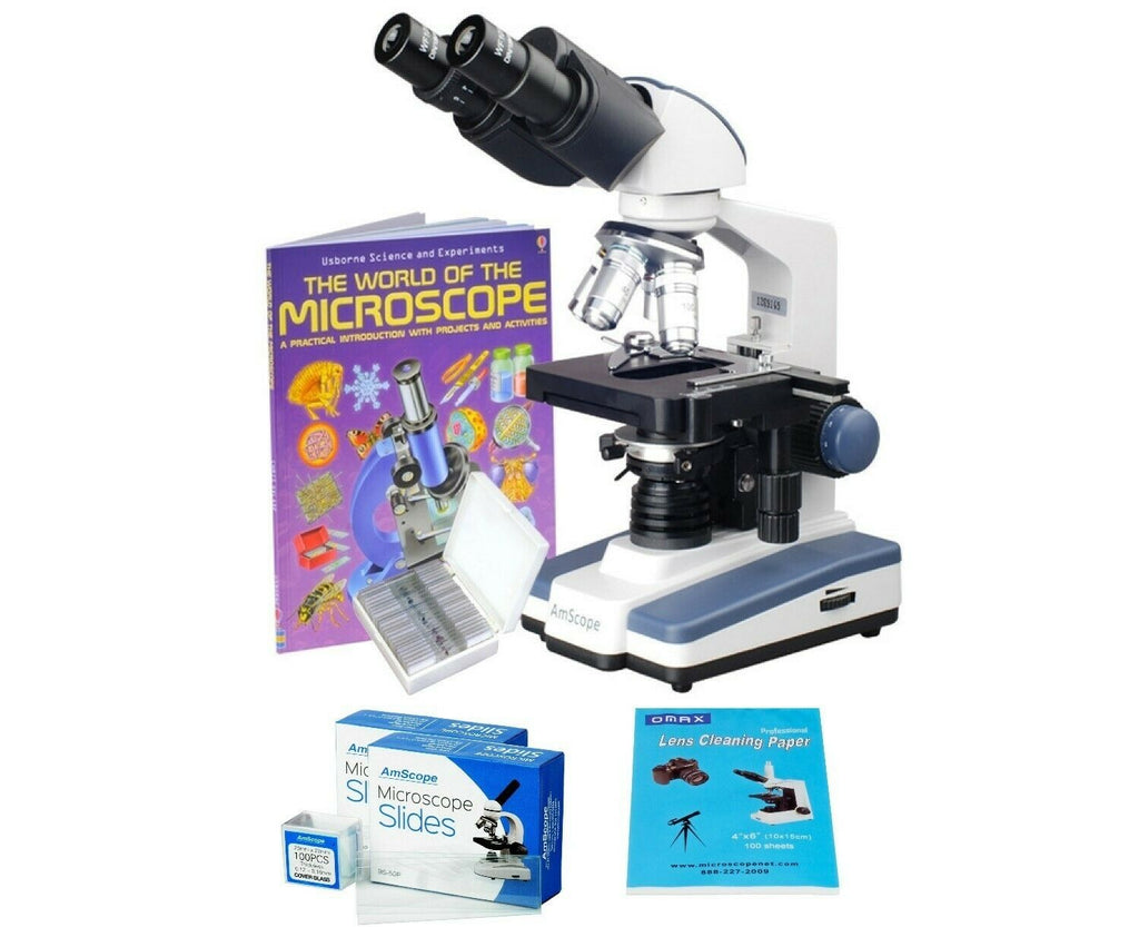 Amscope B120 Seroes Binocular LED Compound Microscope 40X-2500X Magnif ...