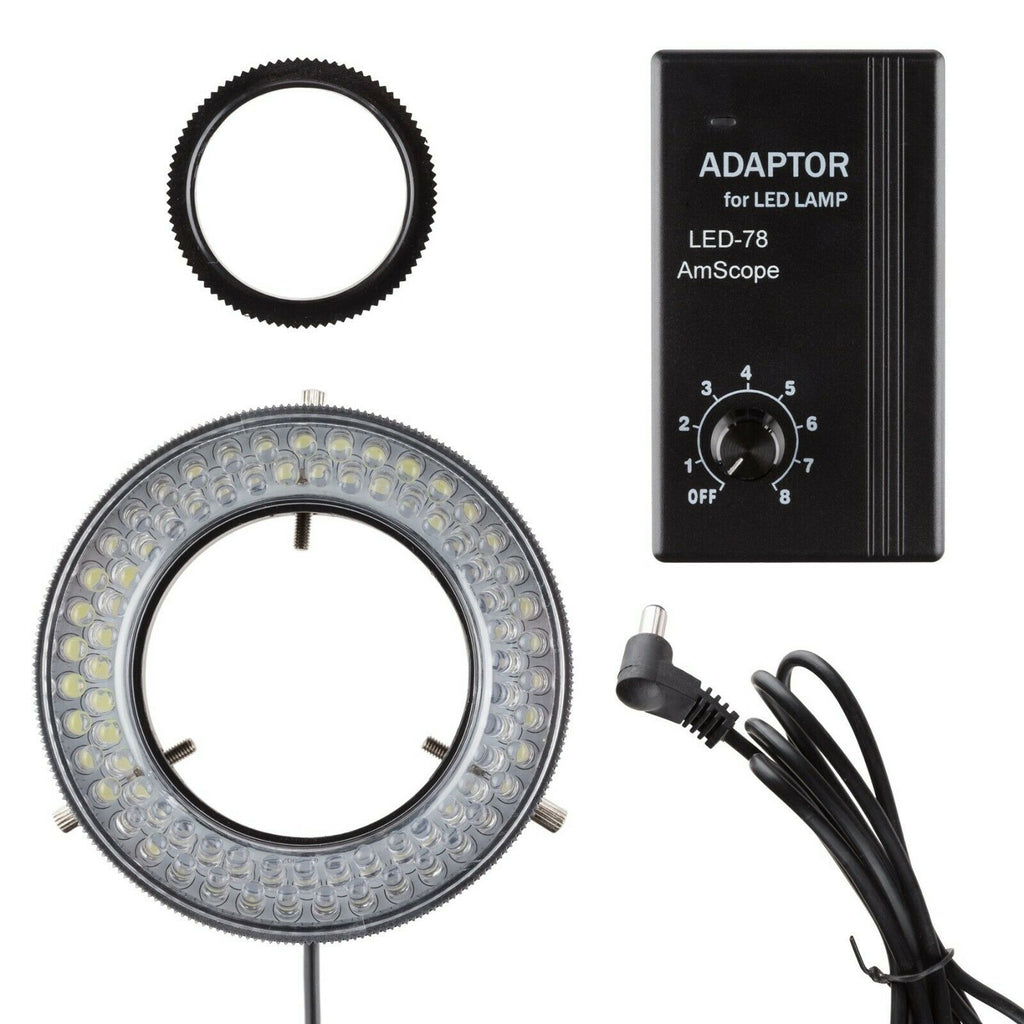 AmScope 78-LED Microscope LED Ring Light with Controller – AmScope EU