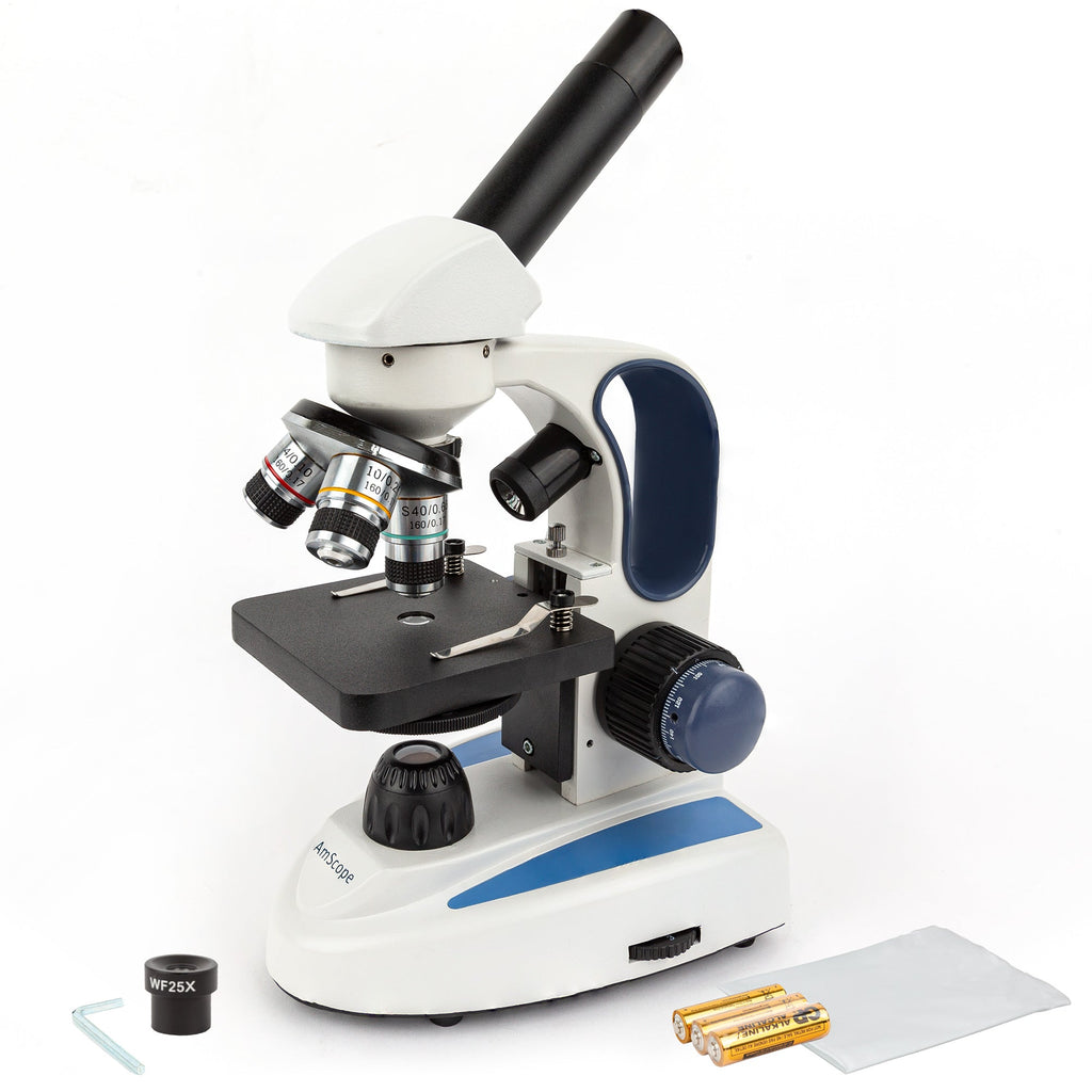 AmScope M158 Series Cordless LED Metal Frame Compound Microscope 40X-1 ...