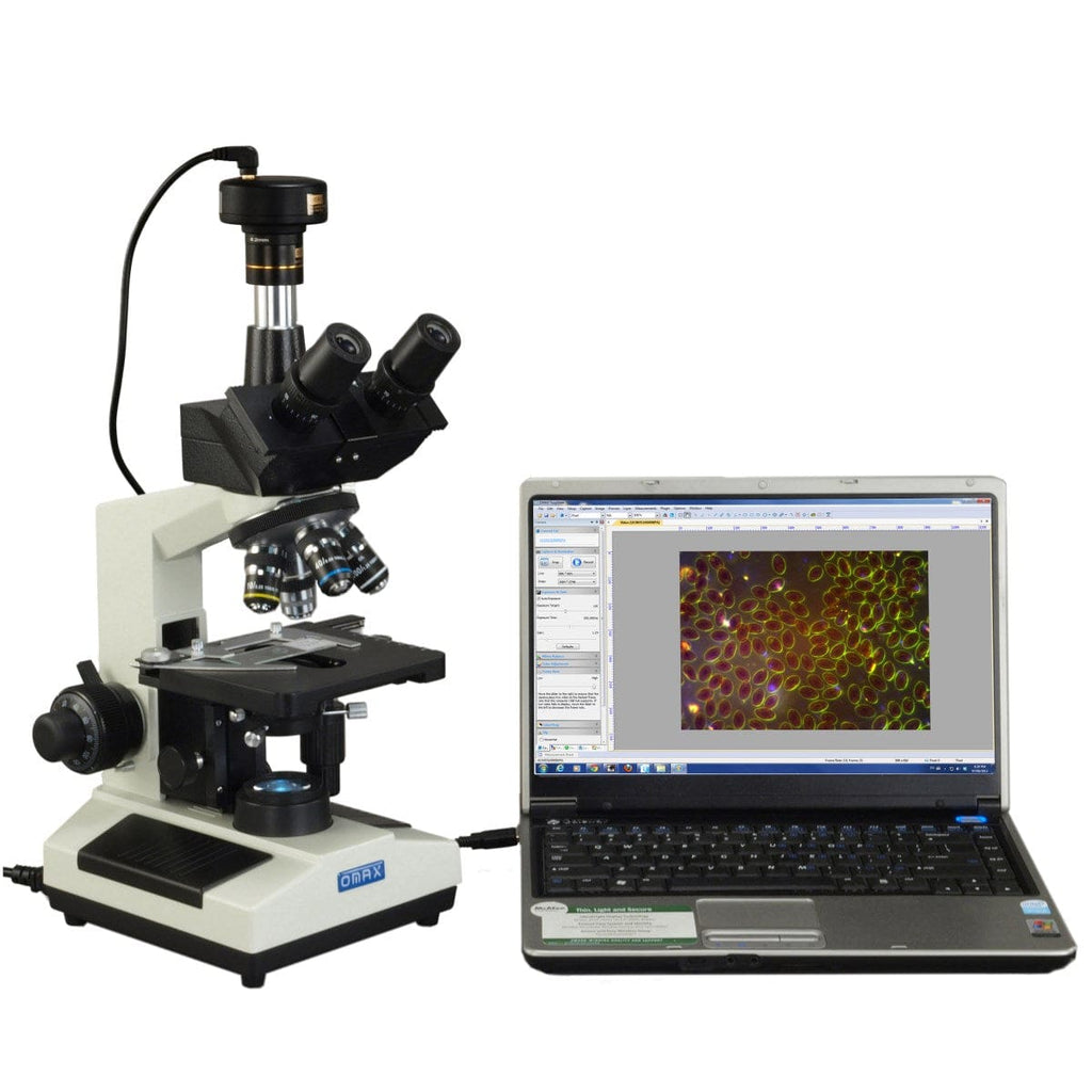 OMAX 40X-2500X Darkfield Trinocular Compound LED Microscope+10MP Digit ...