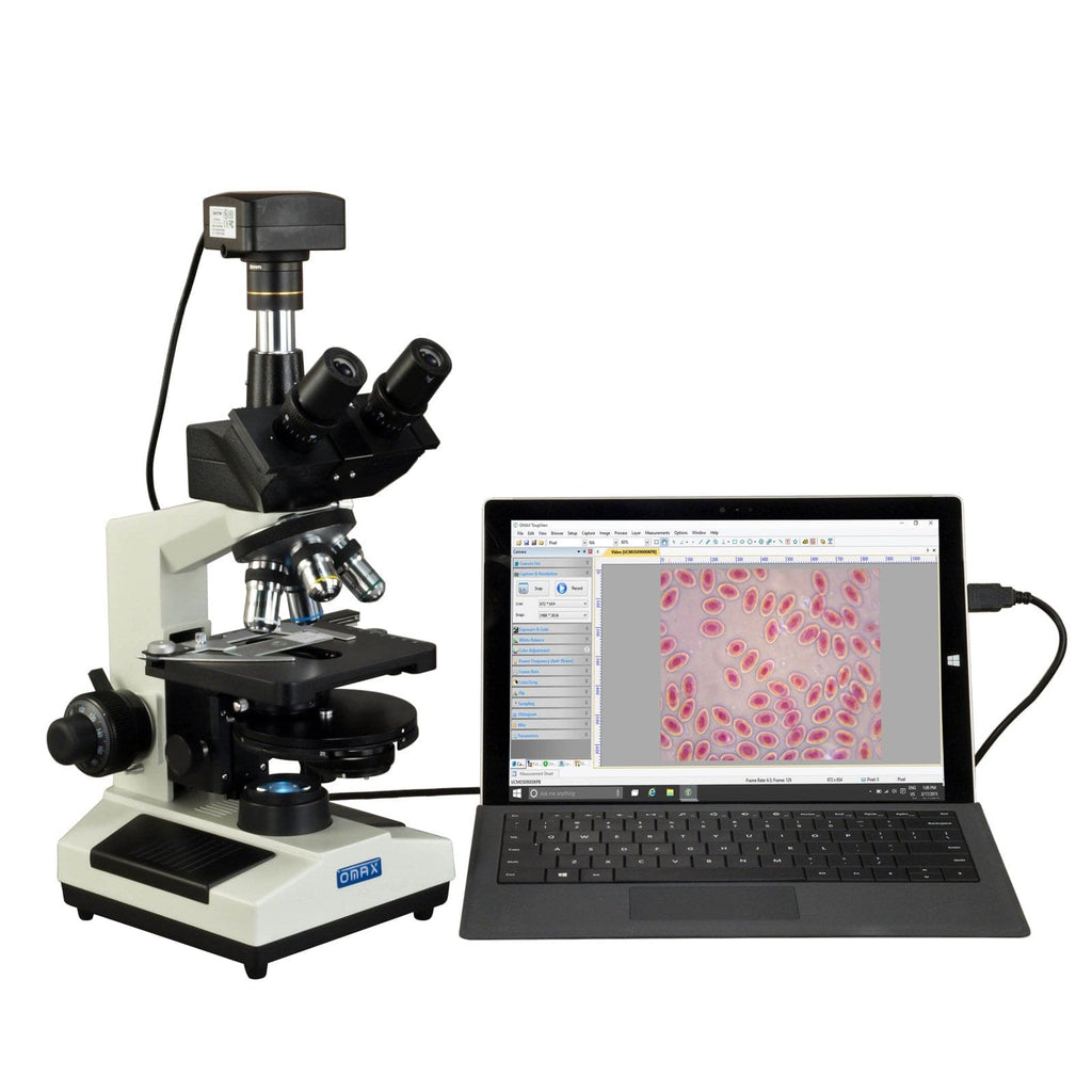 OMAX 40X-2500X 18MP USB3 Phase Contrast Trinocular LED Microscope+Alum ...