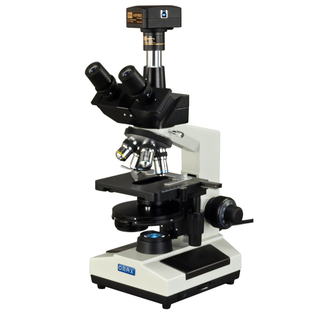 OMAX M837L Series LED Trinocular Compound Microscope 40X-2500X Magnifi ...