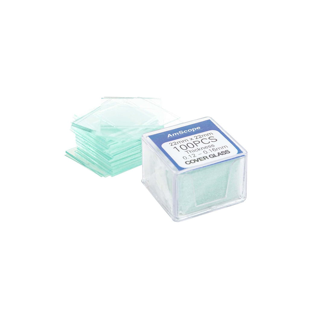 AmScope 4 Pack 50 Pre-Cleaned Blank Microscope Slides and 100 22x22mm ...