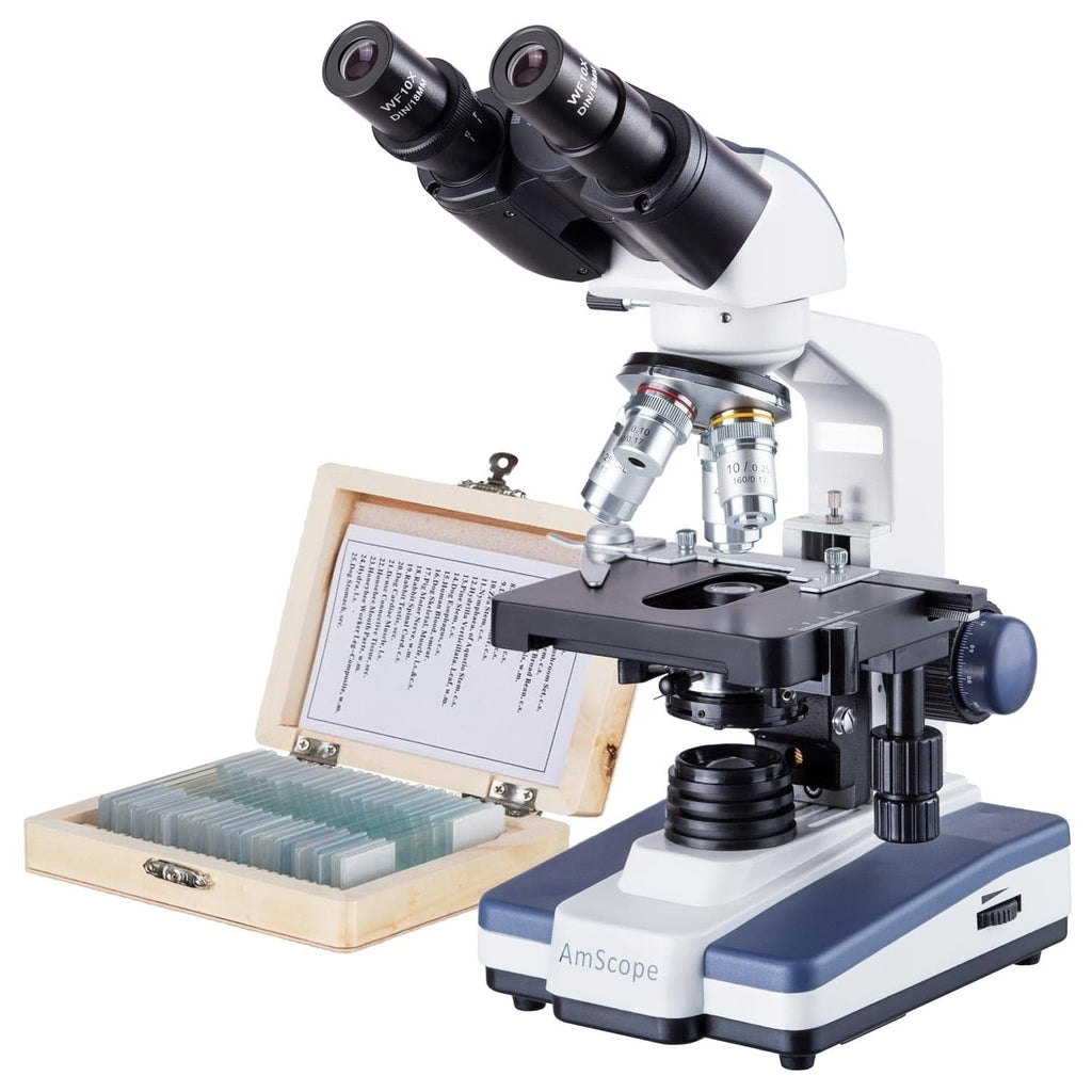 40X-2000X Binocular LED Compound Microscope w/ Siedentopf Head + 25 Pr ...