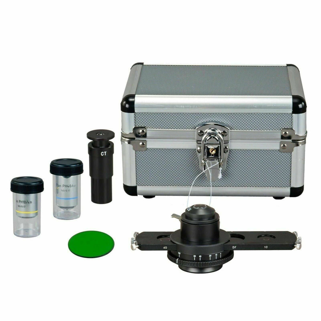 OMAX M837L Series Phase Contrast LED Trinocular Compound Microscope 40 ...