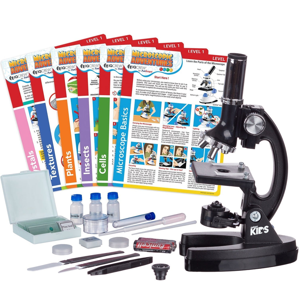IQCrew By AmScope KIDS Series 48pc Metal Arm Educational Starter Biolo ...