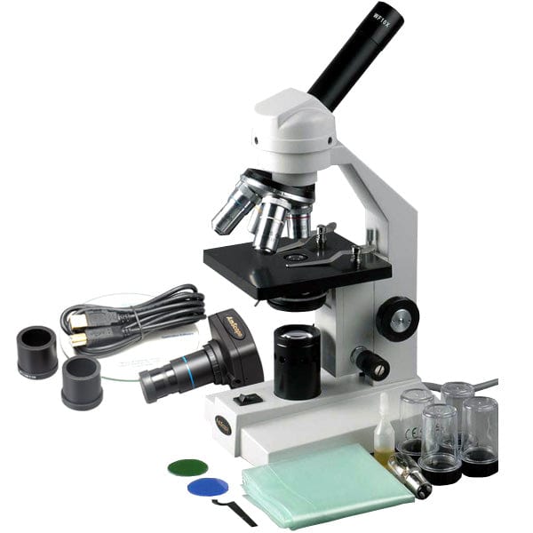 AmScope M500 Series Student Monocular Compound Microscope 40X-2000X Ma ...