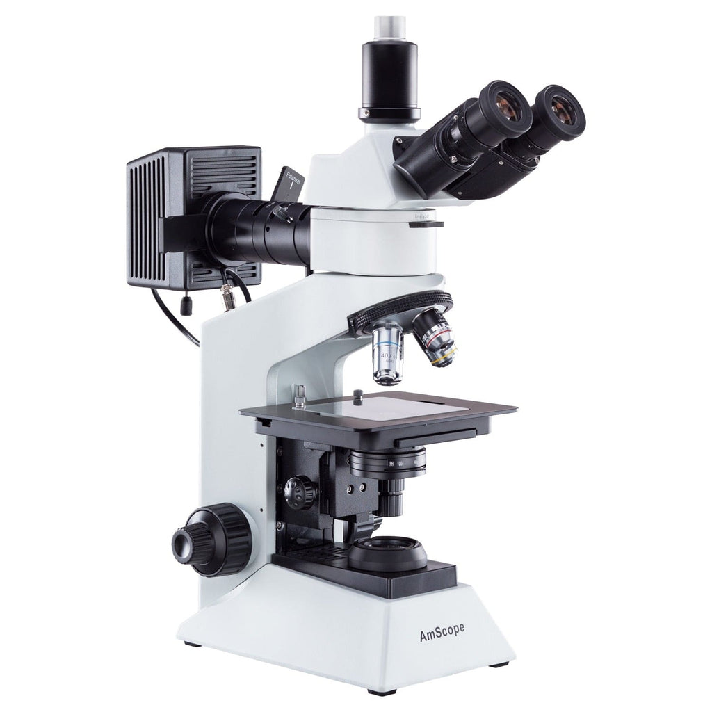AmScope ME580 Series Trinocular Dual-illumination Metallurgical Compou ...