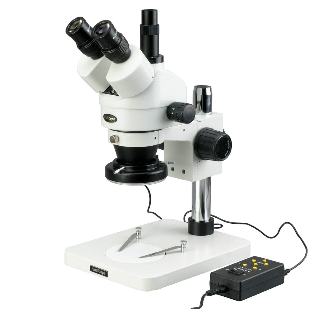 AmScope SM-1 Series Zoom Trinocular Stereo Microscope 3.5X-90X Magnifi ...