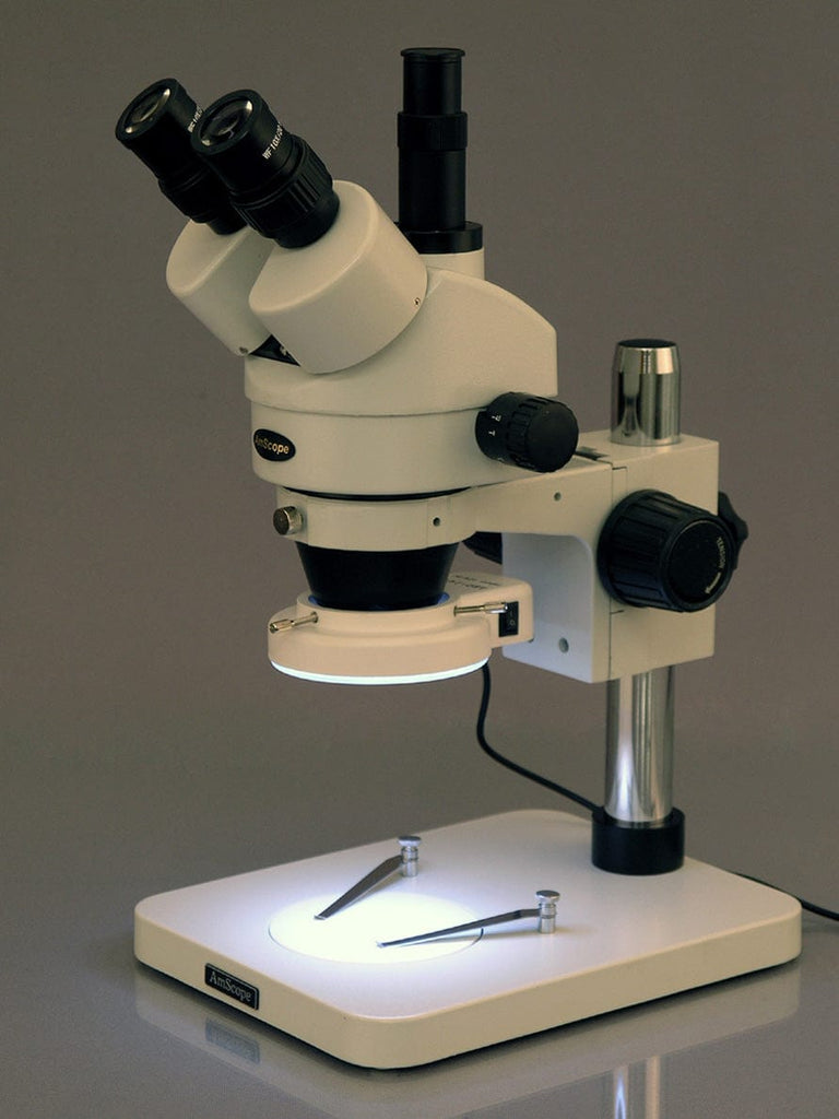 AmScope SM-1T Series Trinocular Zoom Stereo Microscope 3.5X-90X Magnif ...