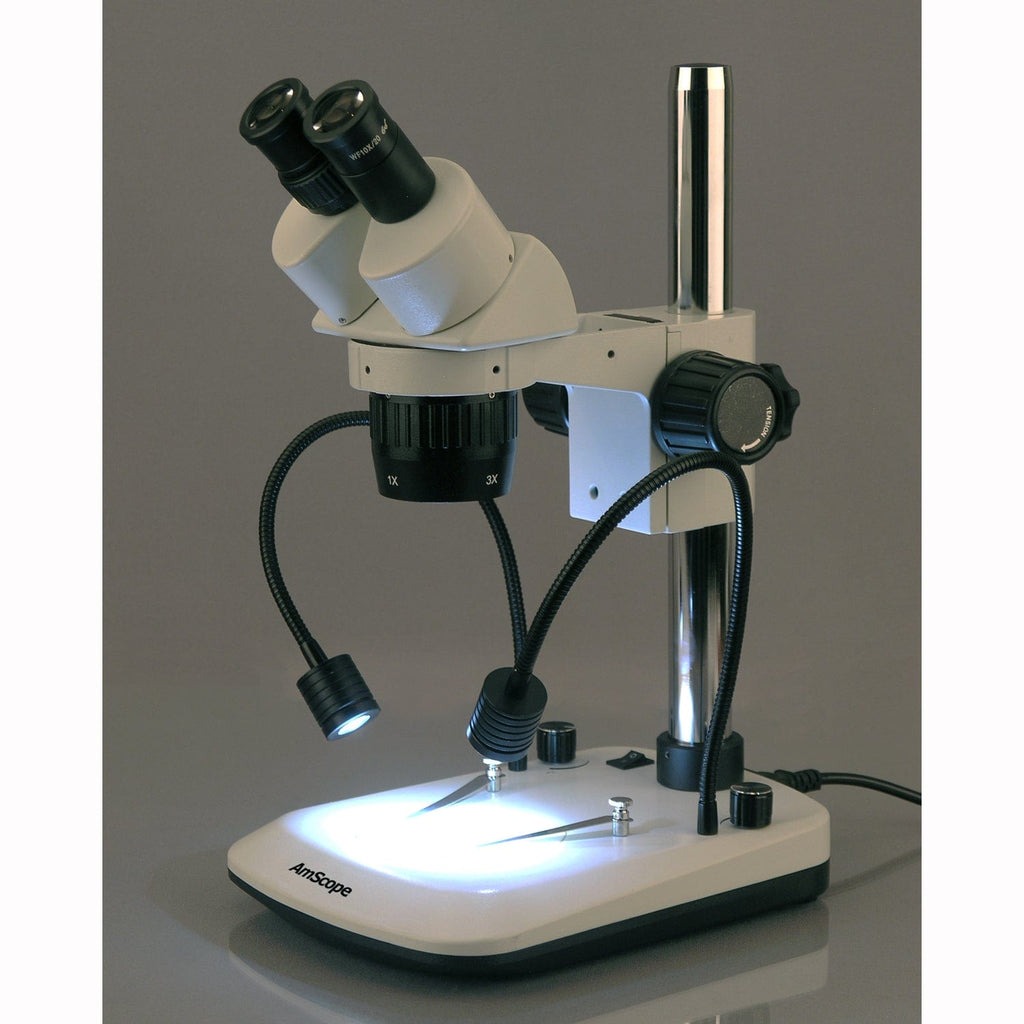 Stereo Microscope Table Stand With Built In Dual Gooseneck Illuminator ...