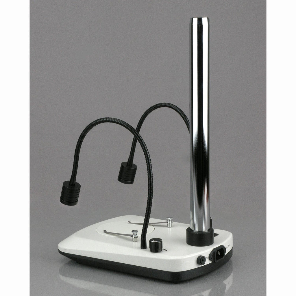 AmScope Stereo Microscope Table Stand With Built In Dual Gooseneck Ill ...