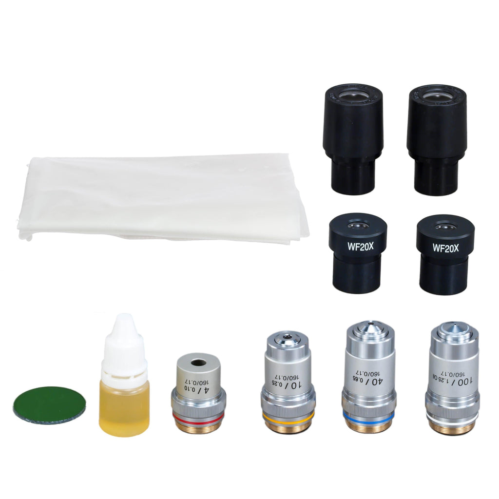 OMAX 40X-2500X Binocular LED Compound Microscope Mechanical Stage + Vi ...