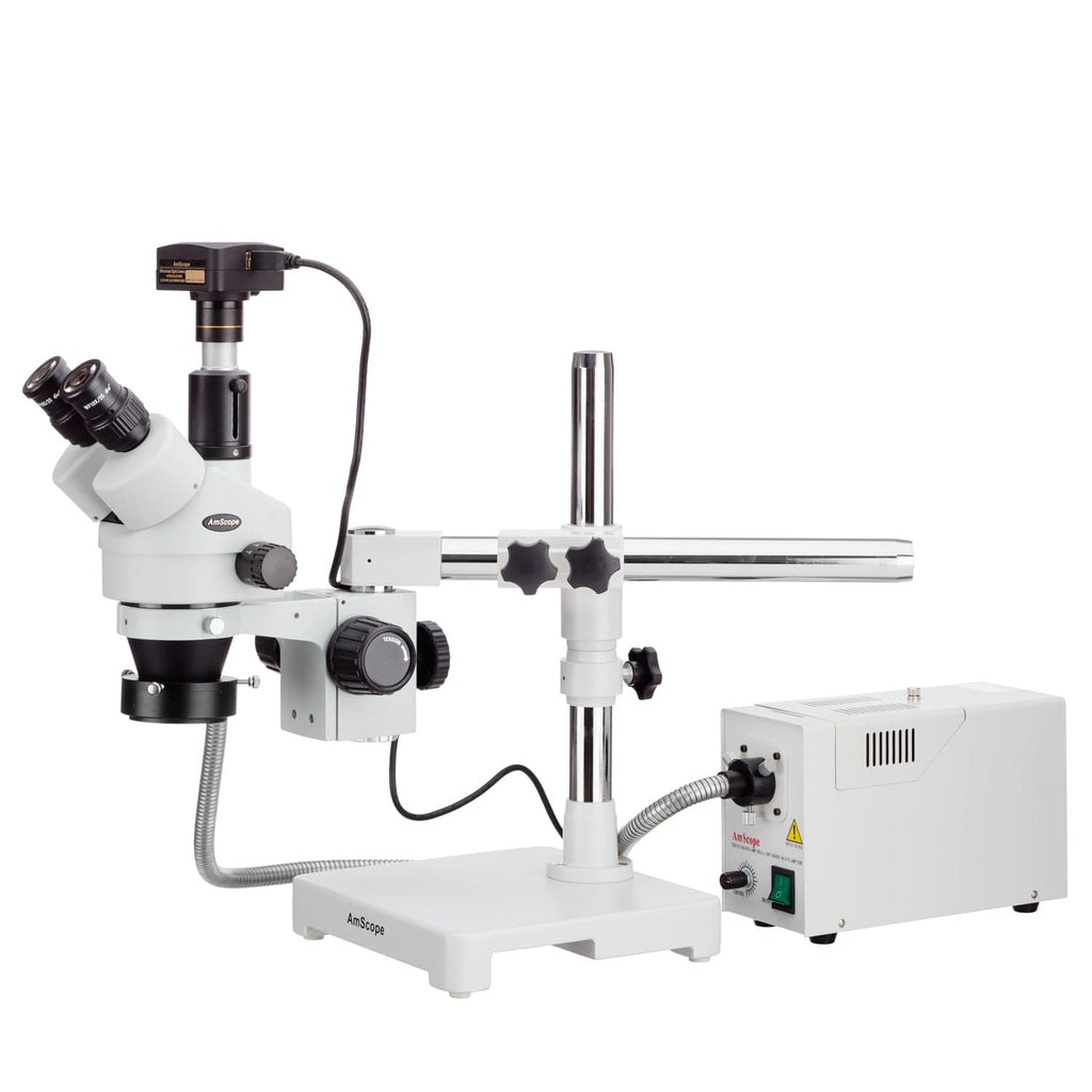 AmScope SM-3 Series Trinocular Zoom Stereo Microscope 3.5X-45X Magnifi ...