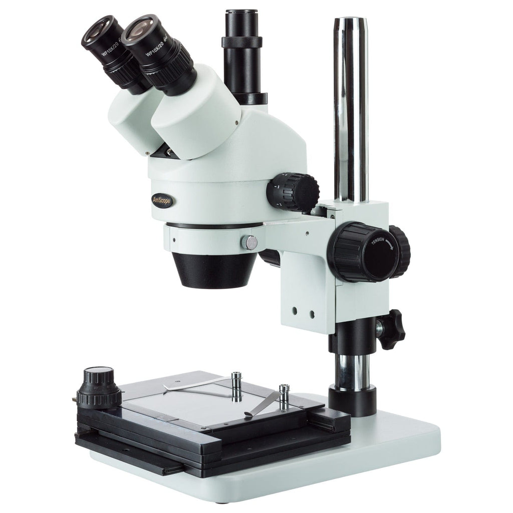 AmScope SM-1 Series Zoom Trinocular Stereo Microscope 3.5X-45X Magnifi ...