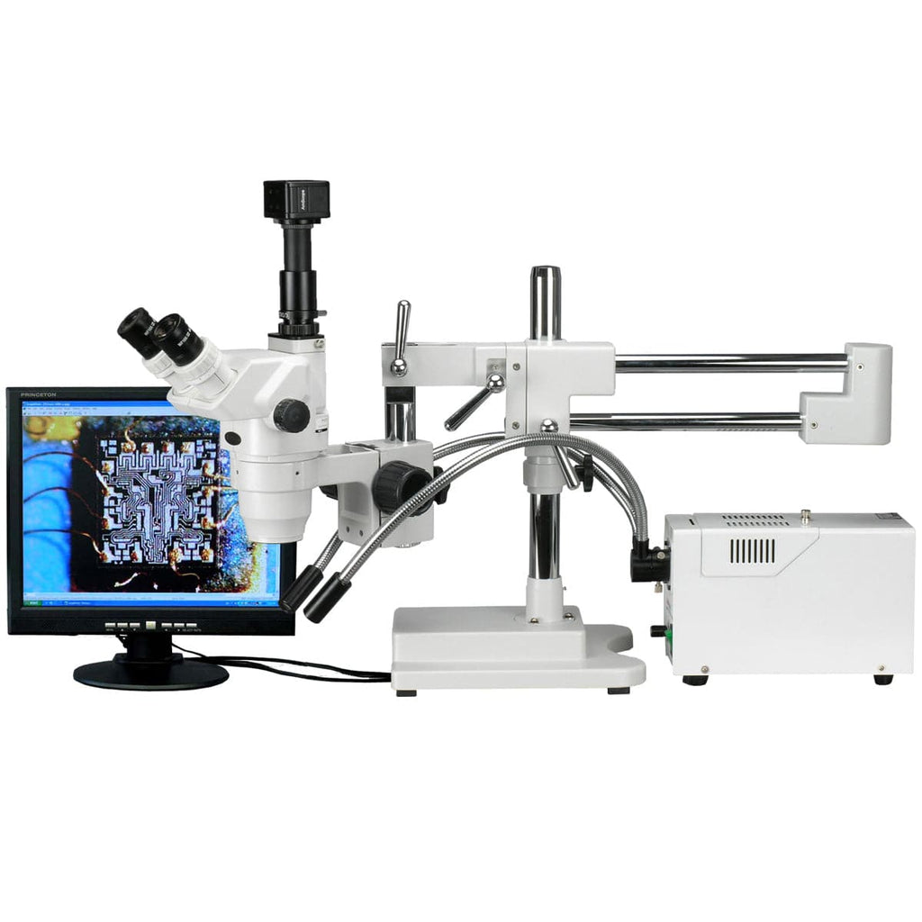 AmScope ZM-4 Series Advanced Zoom Trinocular Stereo Microscope 2X-225X ...