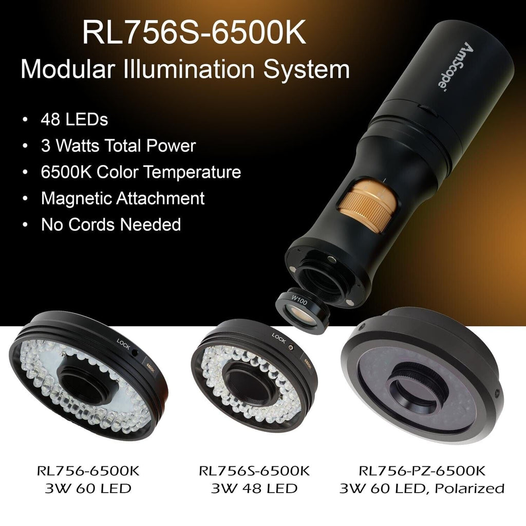 AmScope 48-LED Ring Light for DM756 Digital Microscopes – AmScope EU